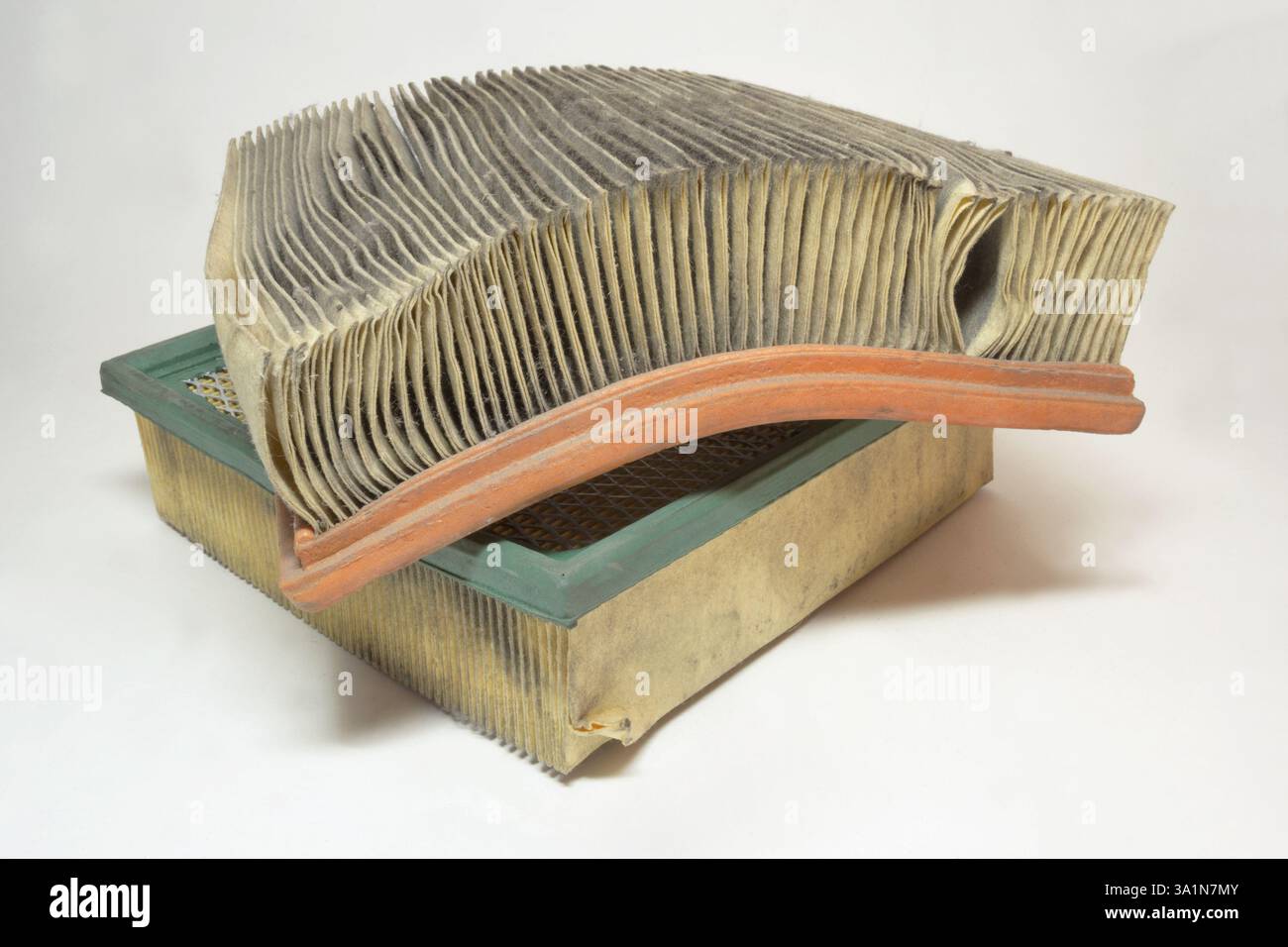 engine air filter of automotive air intake system, Stack of two used ...