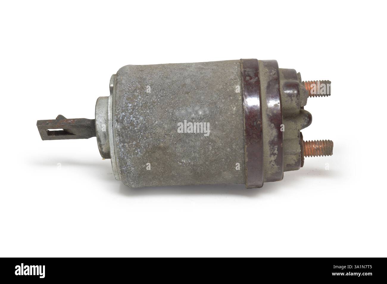 starter solenoid, worn, dismatled from car, with copper threaded studs ...