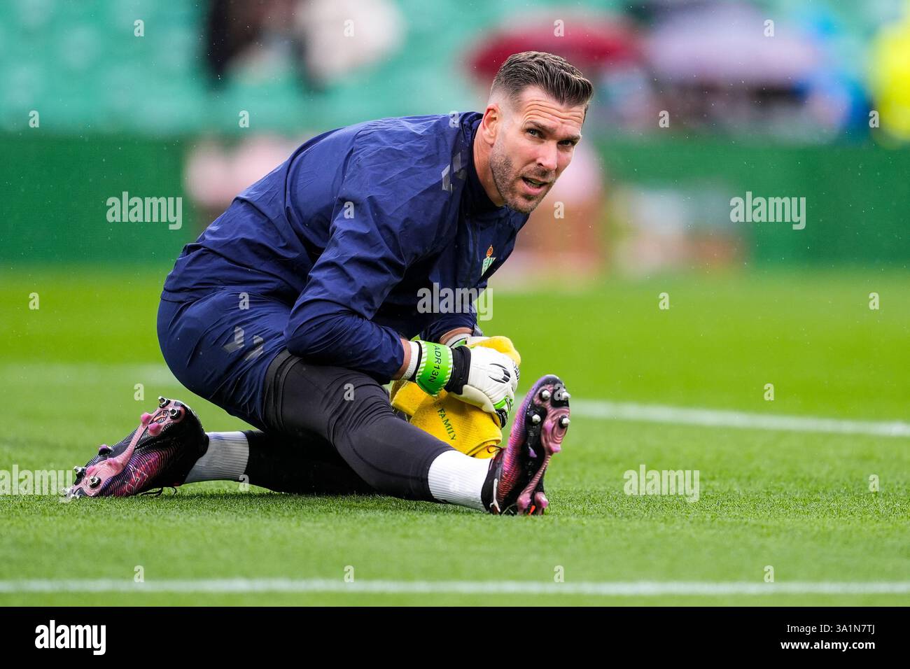 Adrian San Miguel of Real Betis warms up during the Spanish league ...