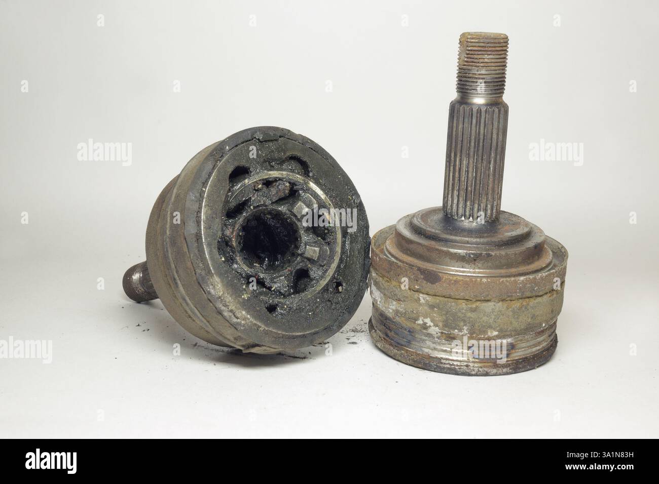 outer CV joints pair, dismantled from car for change. worn out. metal ...