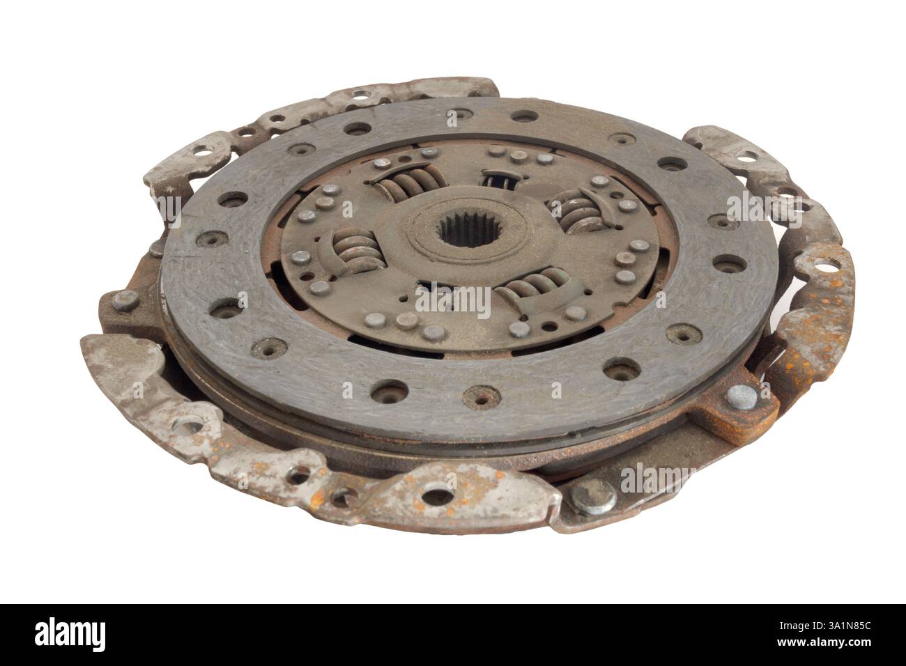 clutch disc and clutch basket assembly, isolated on white background ...