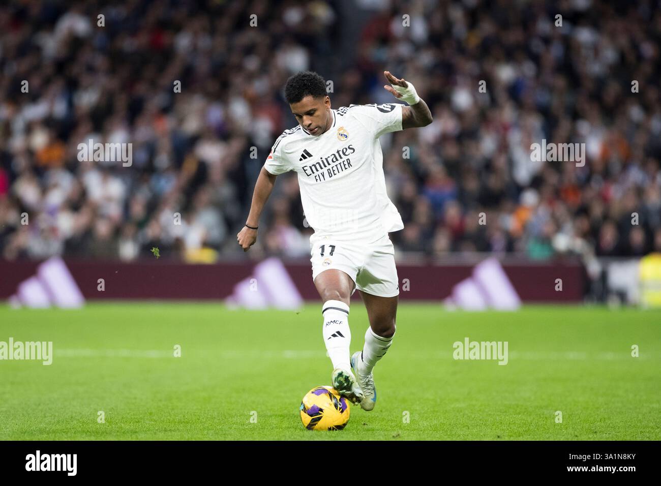 MADRID, SPAIN - March 9: Rodrygo Goes of Real Madrid controls the ball ...