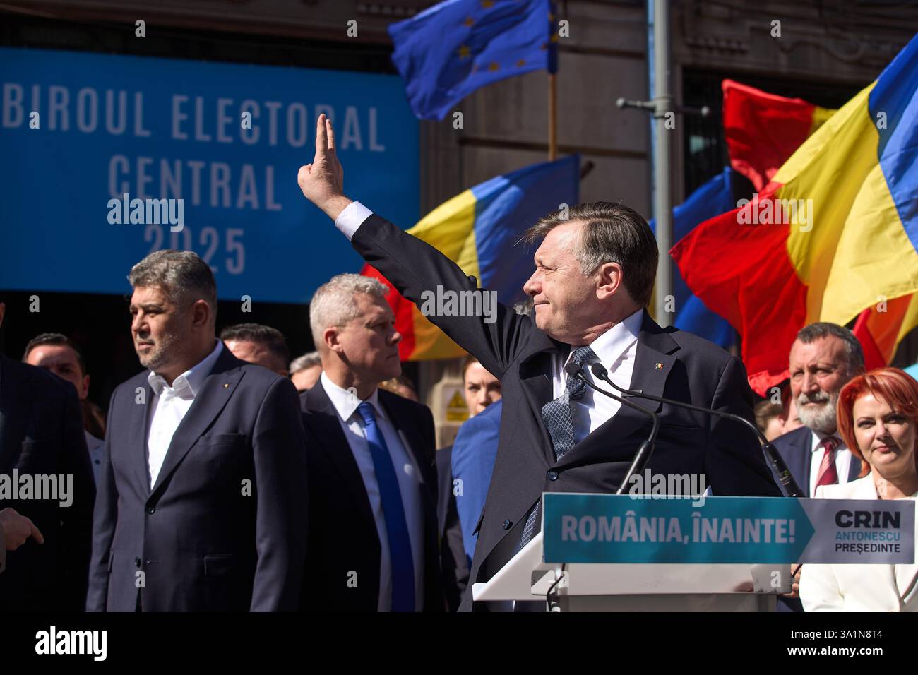 Bucharest, Romania. 9th Mar, 2025: Crin Antonescu, pro-European parties ...