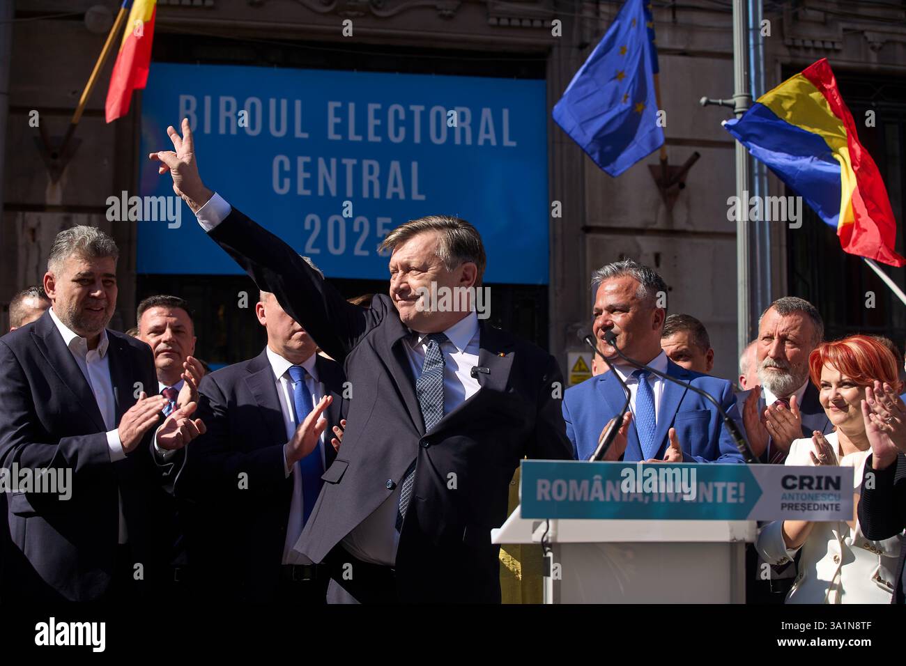 Bucharest, Romania. 9th Mar, 2025: Crin Antonescu, pro-European parties ...