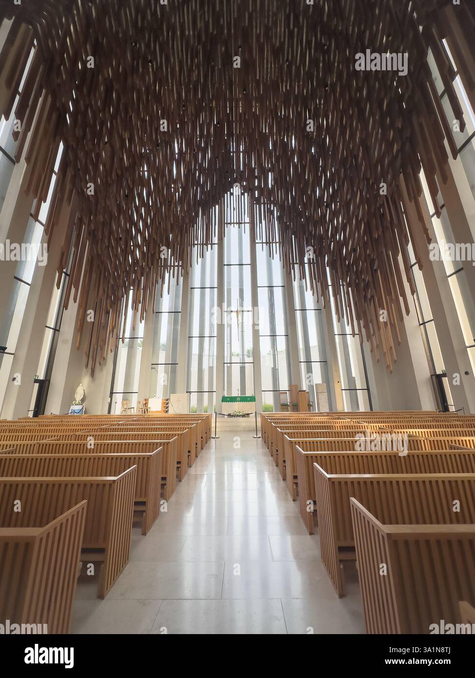 Abu Dhabi, United Arab Emirates - February 23, 2025: Church interior at ...