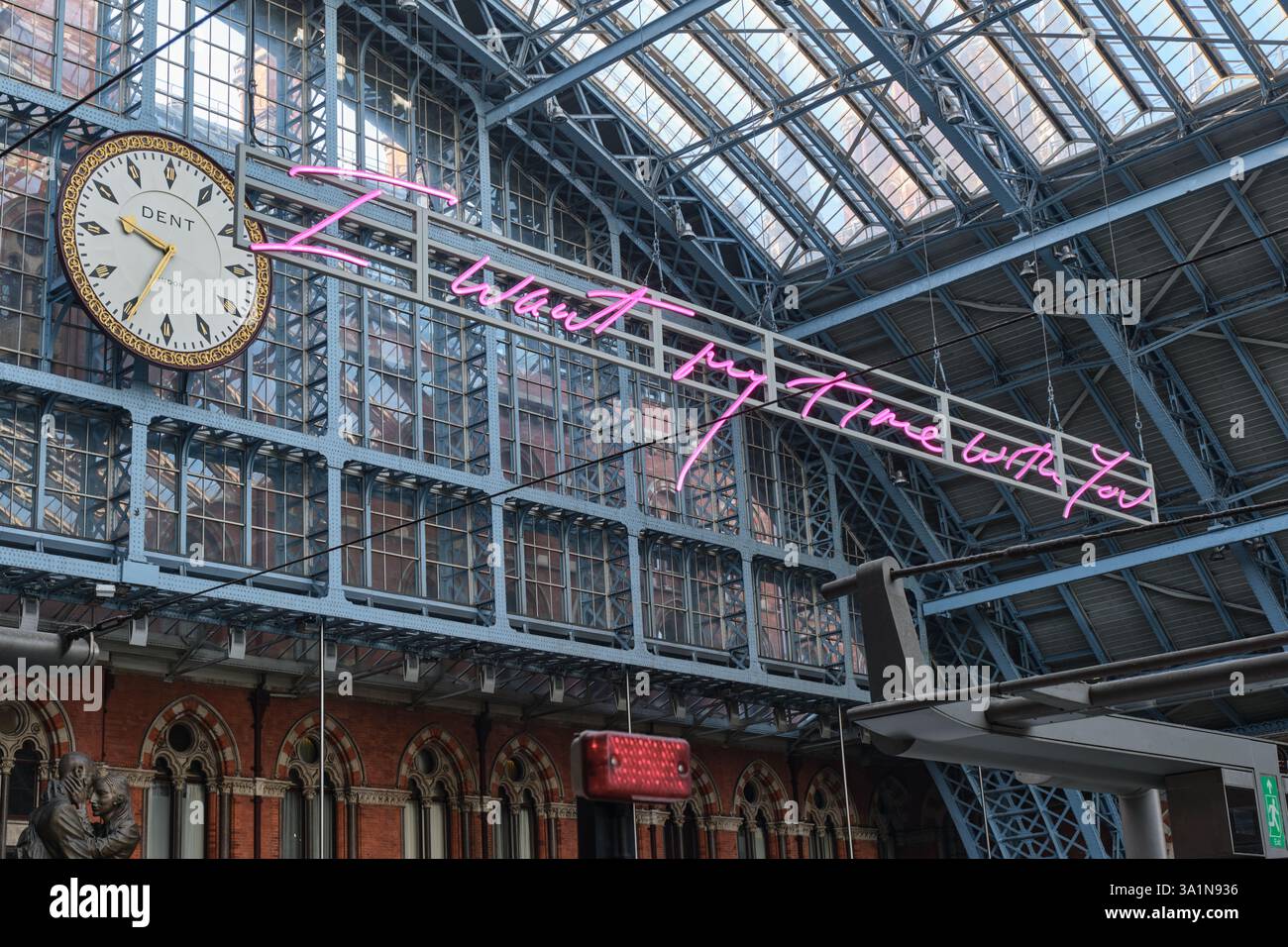 Tracey Emin's artwork " I want my time with you " at train arrival hall ...