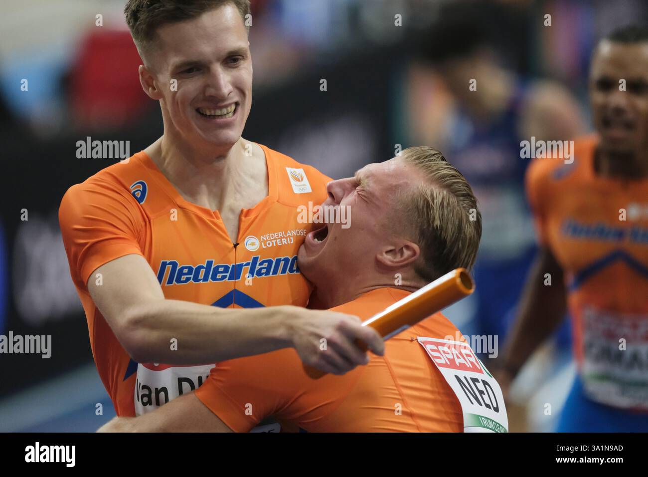 Winners Netherlands' Tony van Diepen, left, and Nick Smidt celebrate at ...