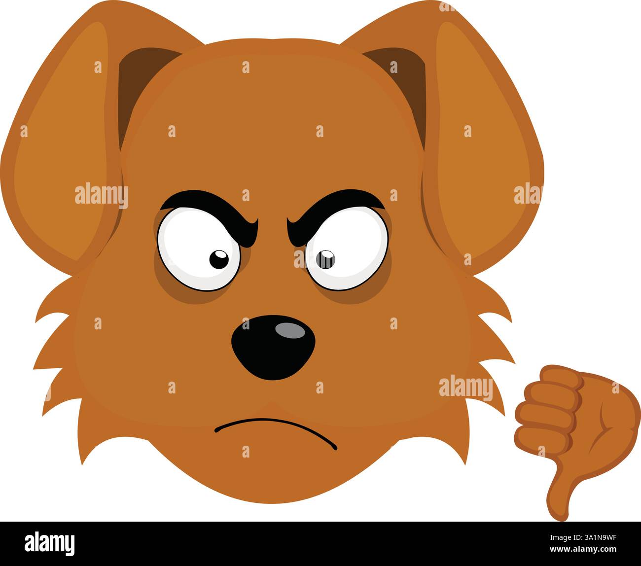 vector illustration emoji character face dog cartoon, with thumb ...