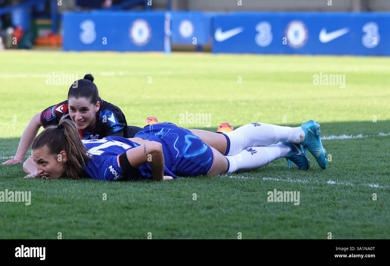 Clarissa Larisey (Crystal Palace) and Natalie Bjorn (Chelsea 14) are ...