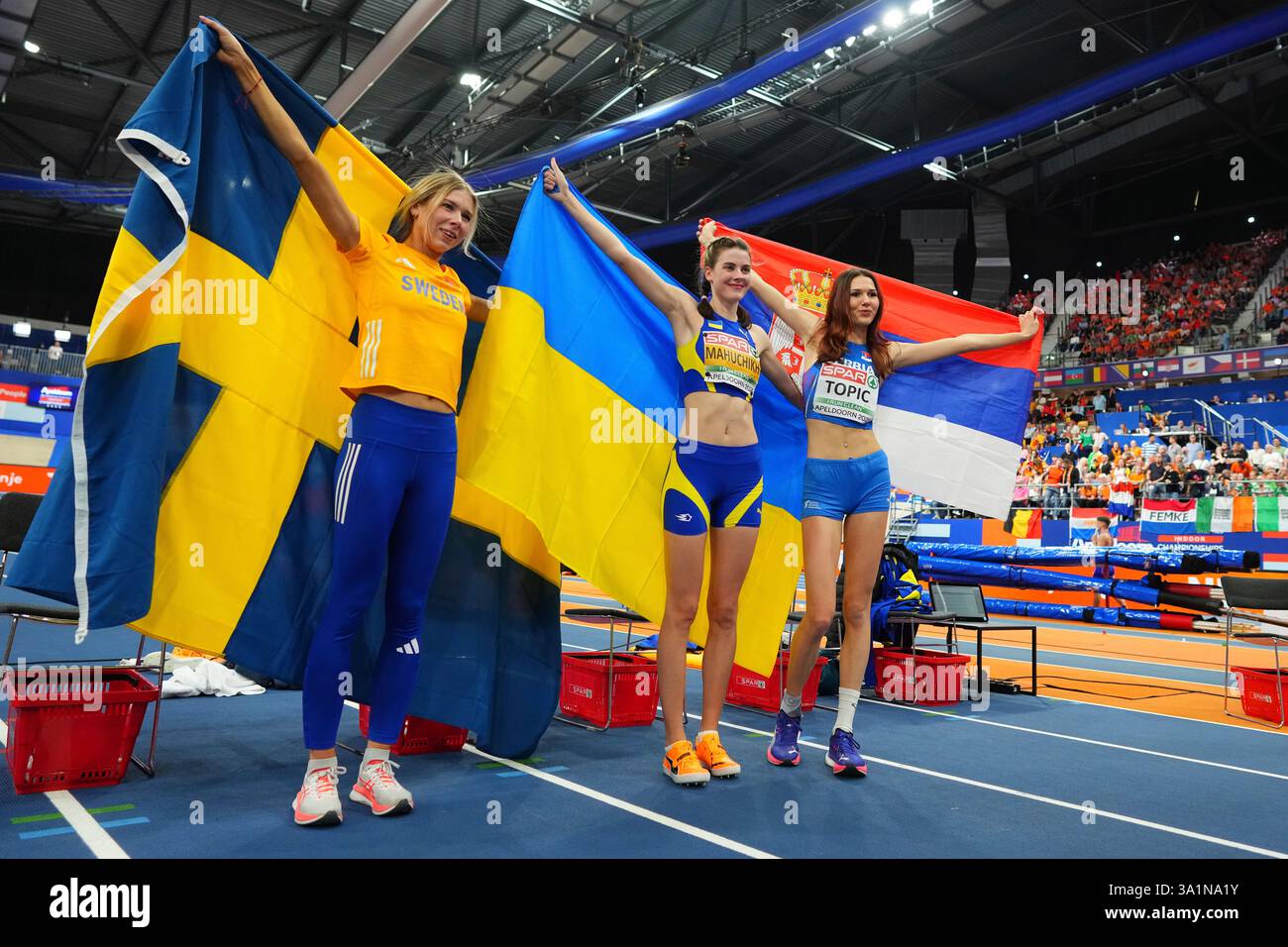 From left: Third placed Swedens Engla Nilsson, Winner Ukraine's ...