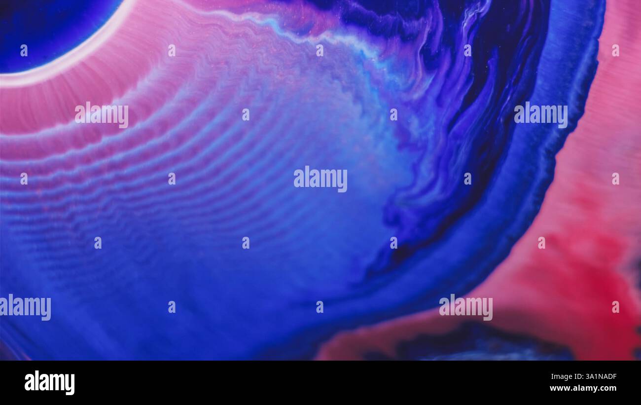 Wet texture. Acrylic wave. Defocused blue pink crimson colorful ...
