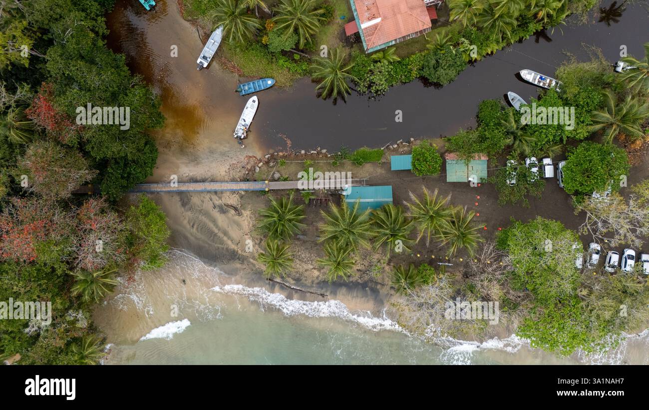 Aerial image of Costa Rica limon in the Caribbean near Puerto Viejo ...