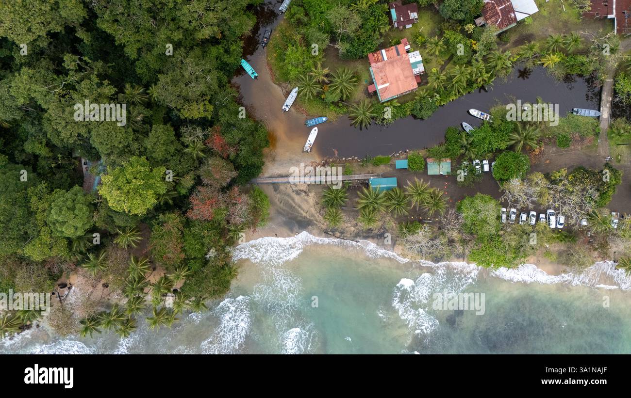 Aerial image of Costa Rica limon in the Caribbean near Puerto Viejo ...