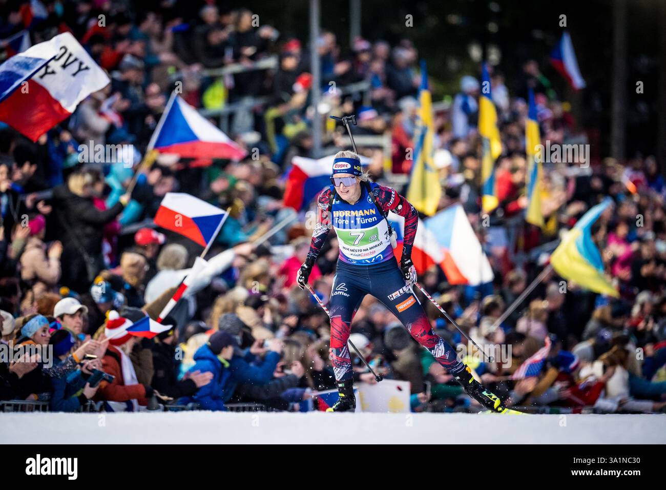 Lisa Theresa Hauser from Austria competes in women's relay race (4 x 6 ...