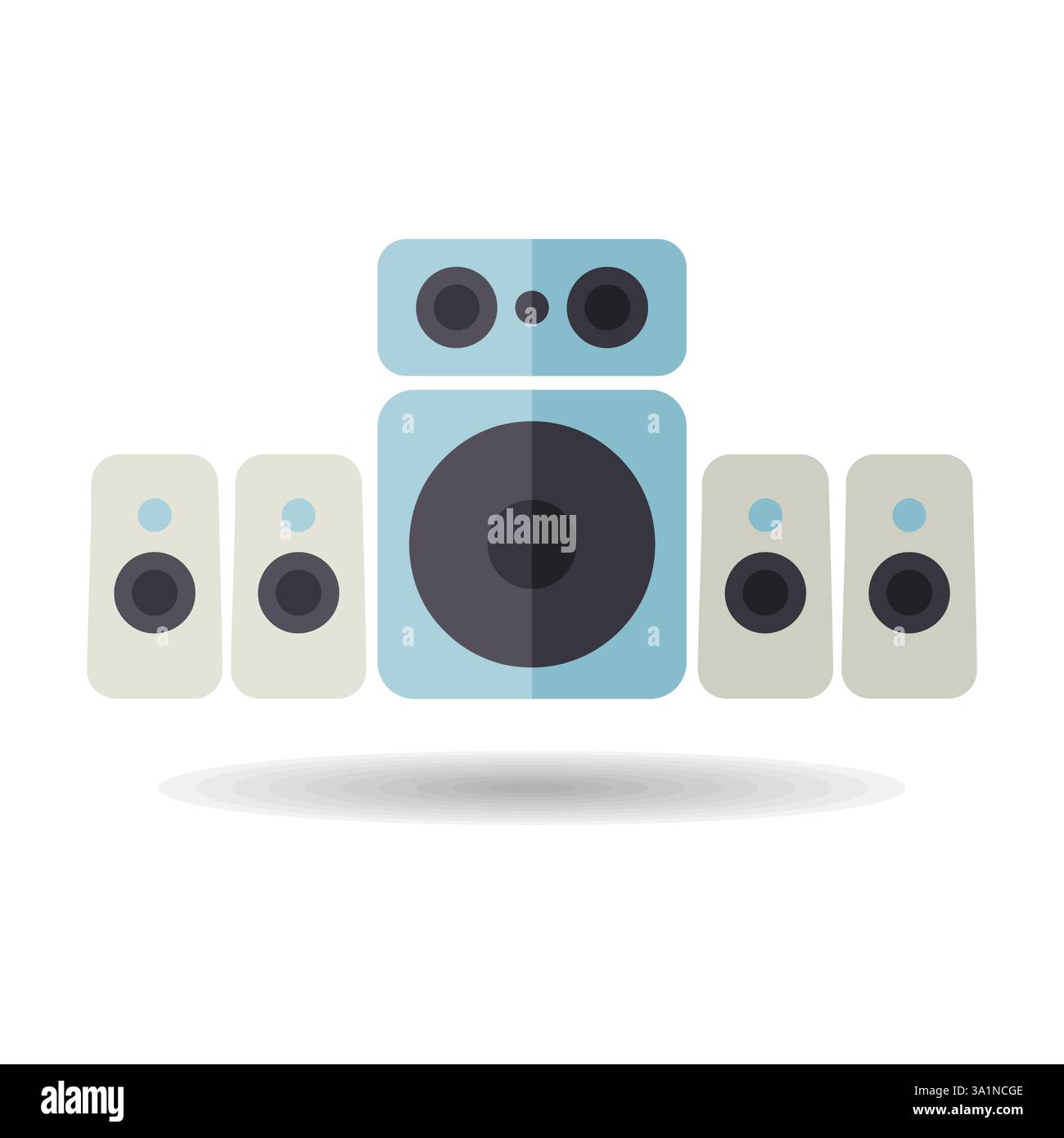 5.1 surround sound system vector isolated icon. Graph symbol for music ...