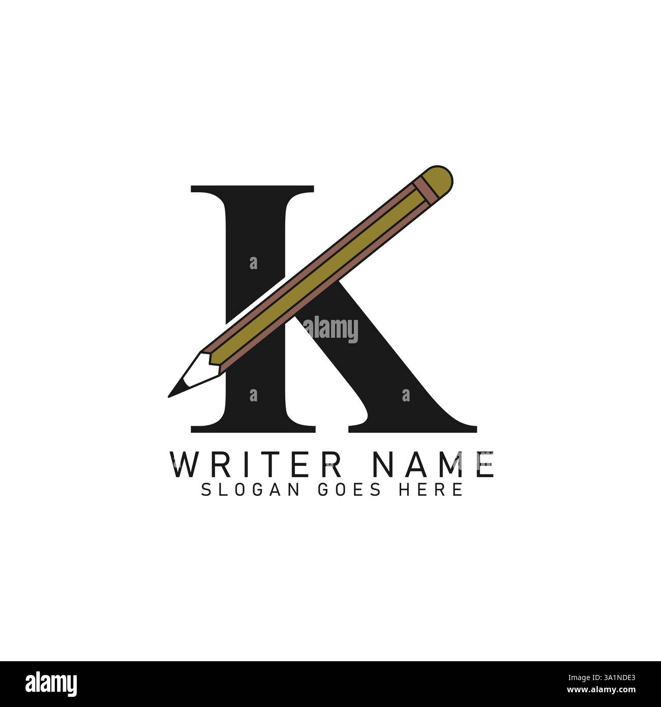 Letter K Pencil Logo Design. Alphabet K Lead Pencil Icon Stock Vector ...