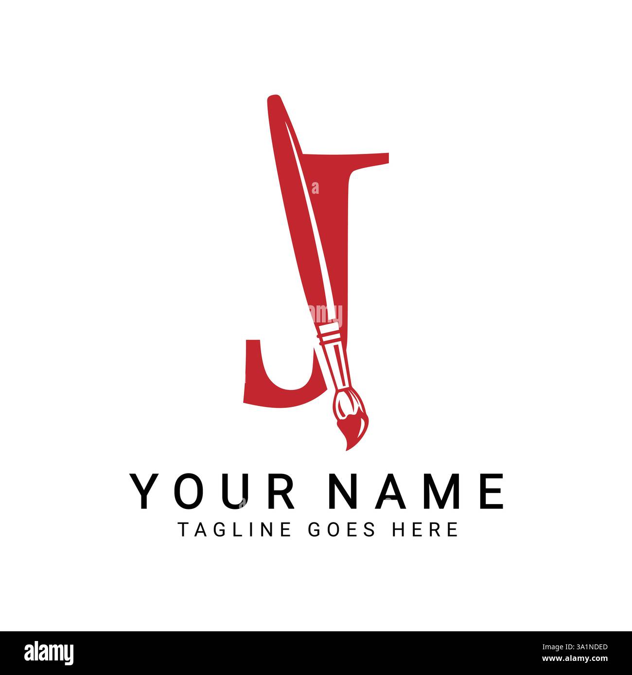 Letter J Painting Brush Logo Design. Alphabet J Painting Artist Icon ...