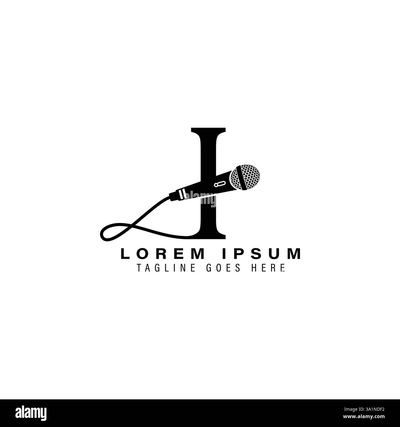Letter I with Microphone Logo Design. Alphabet I Mic Vector Icon Stock ...
