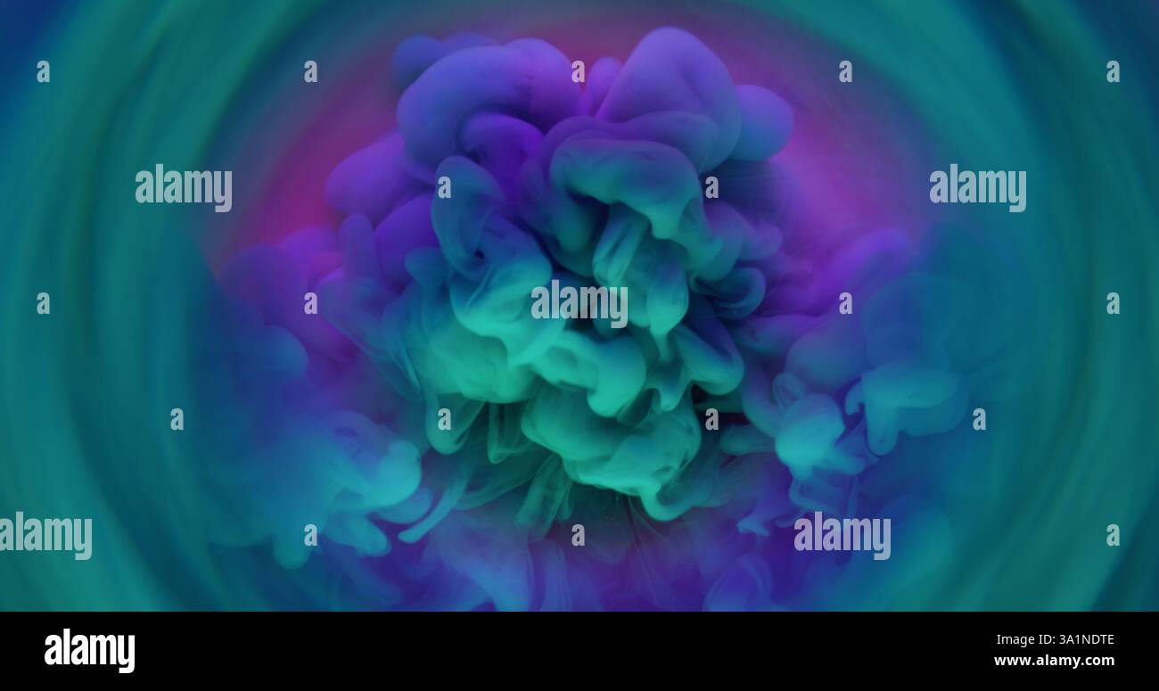 Art vapor. Color explosion. Underwater neon cloud splash. Paint smoke ...