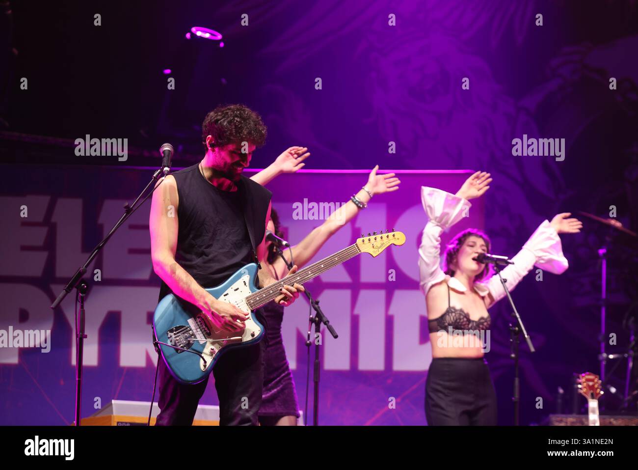 International music group Electric Pyramid and their singer Ol Beach ...