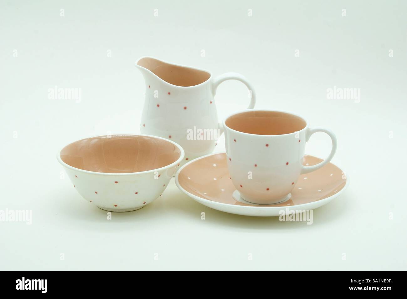 Susie Cooper Design, tea set in pink raised dot pattern, circa 1950's ...