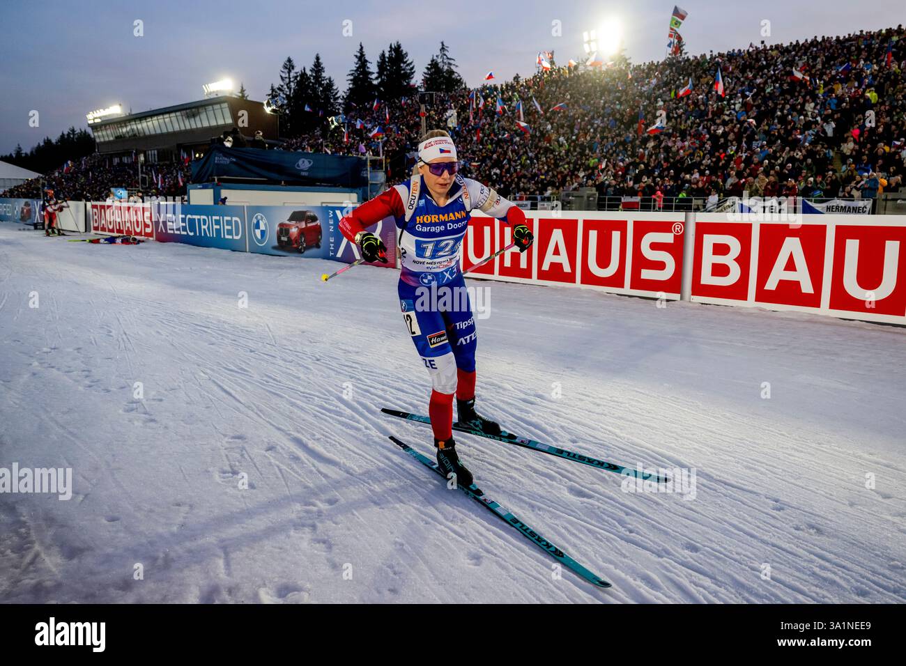 Lucie Charvatova from Czechia competes in women's relay race (4 x 6 km ...