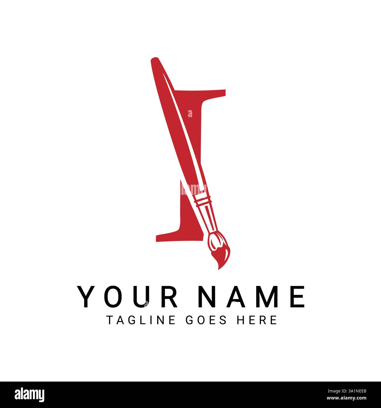 Letter I Painting Brush Logo Design. Alphabet I Painting Artist Icon ...