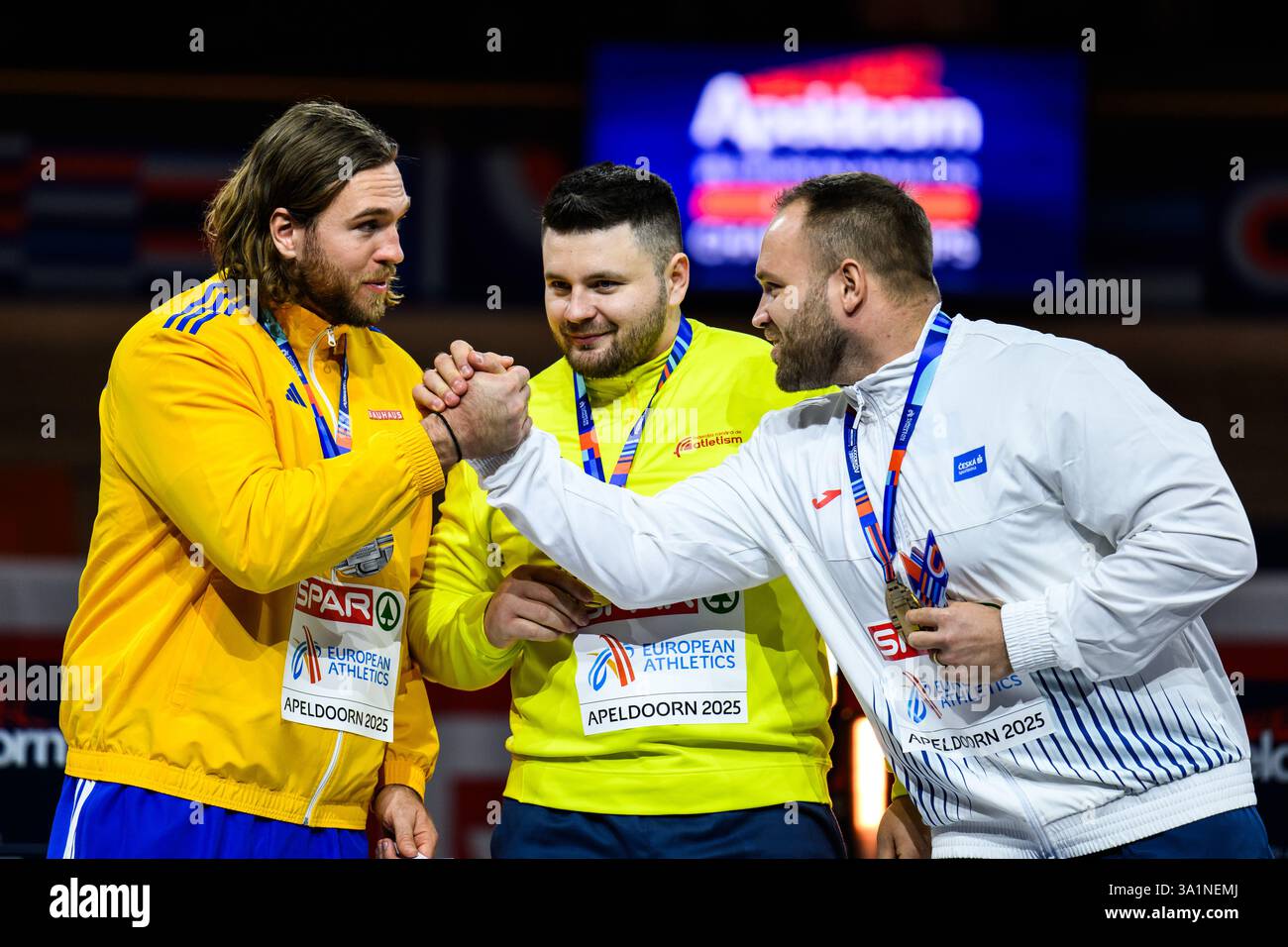 Silver medalist Wictor Petersson of, Sweden. , . gold medalist Andrei Rares Toader of Romania ...