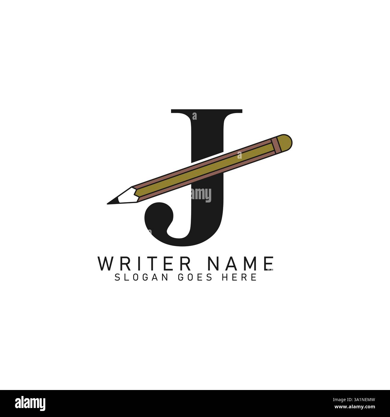Letter J Pencil Logo Design. Alphabet J Lead Pencil Icon Stock Vector ...