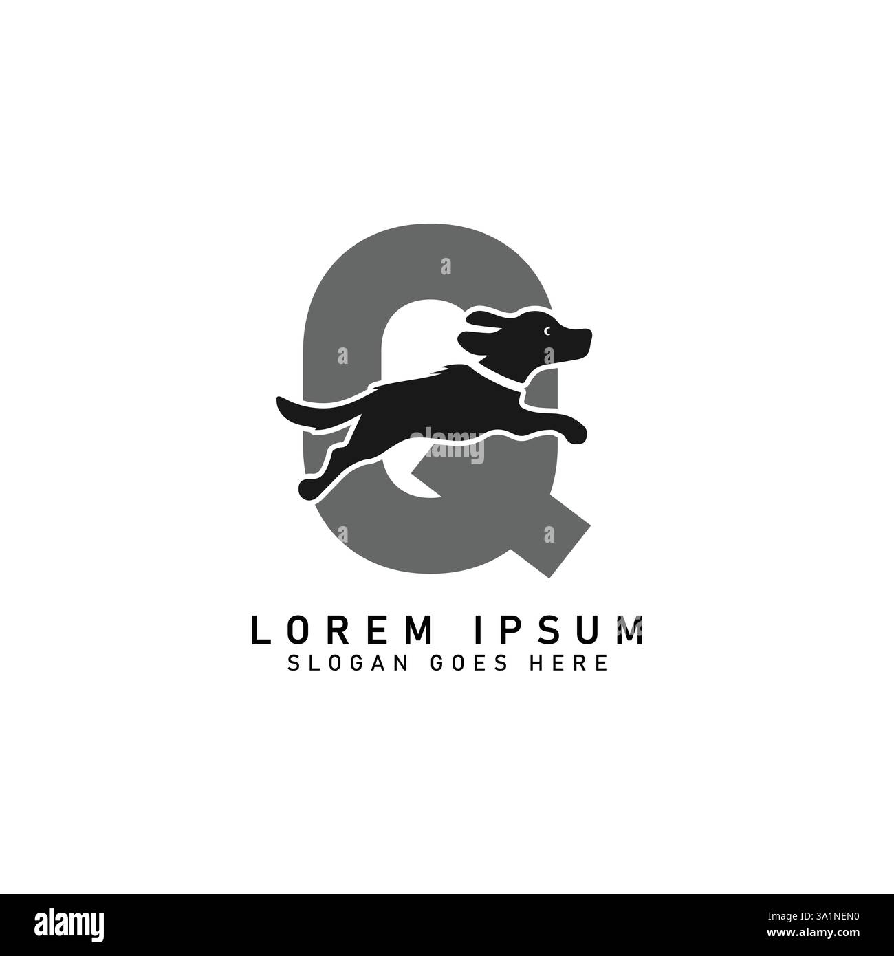 Initial Letter Q Dog Logo. Alphabet Q Dog Design vector illustration ...