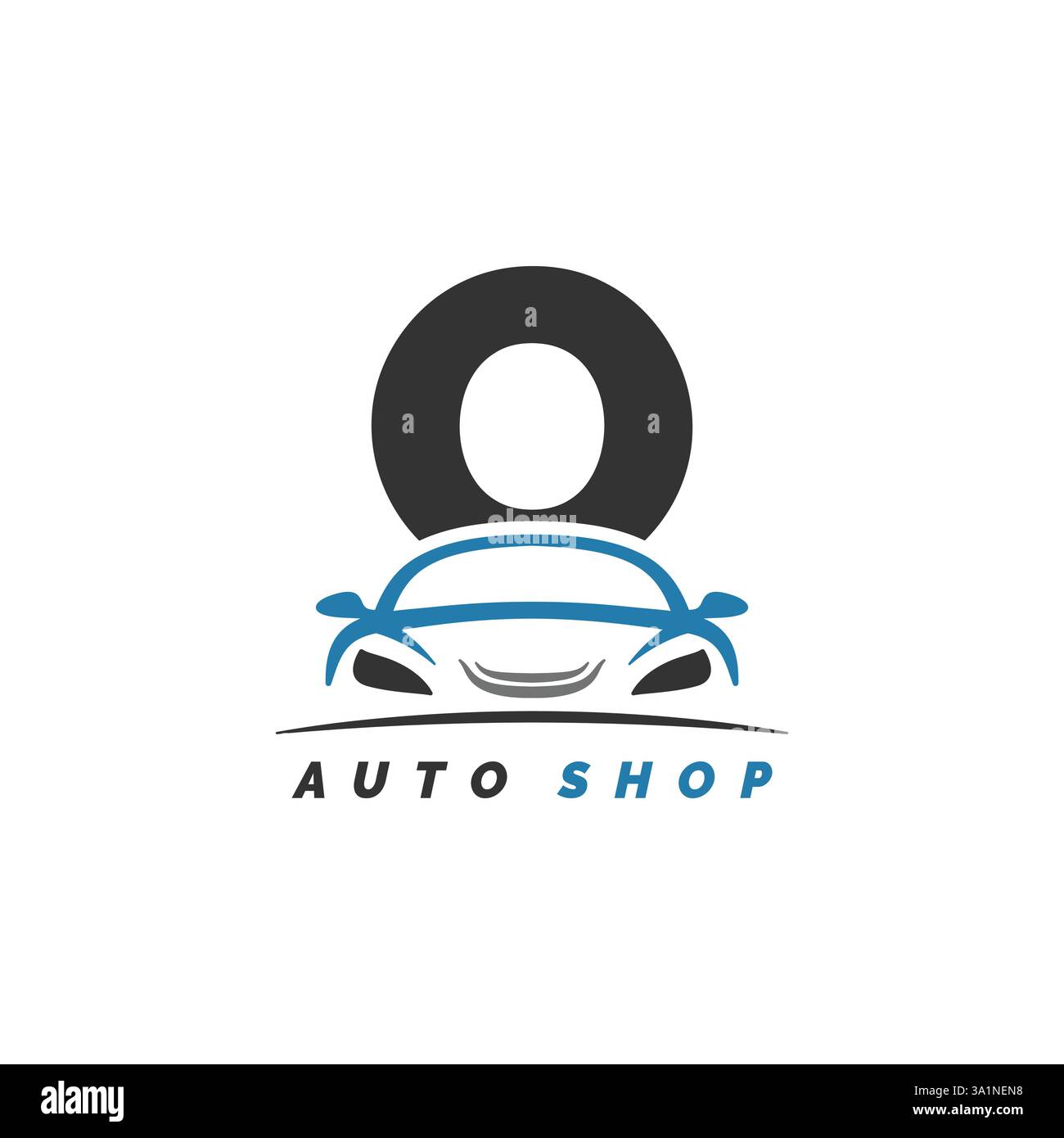 letter O logo auto mechanic with car design. Alphabet O automotive car ...