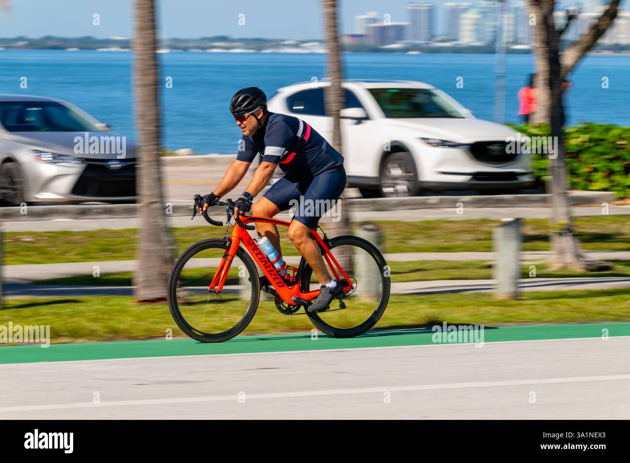 Key Biscayne Miami, FL, USA - March 8, 2025: Bike race Miami Key ...