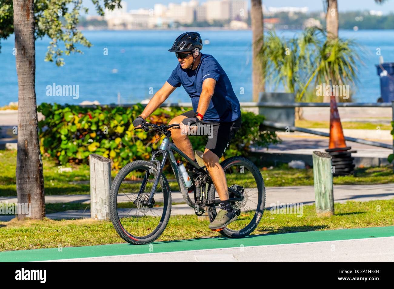 Key Biscayne Miami, FL, USA - March 8, 2025: Weekend morning, bike ride ...