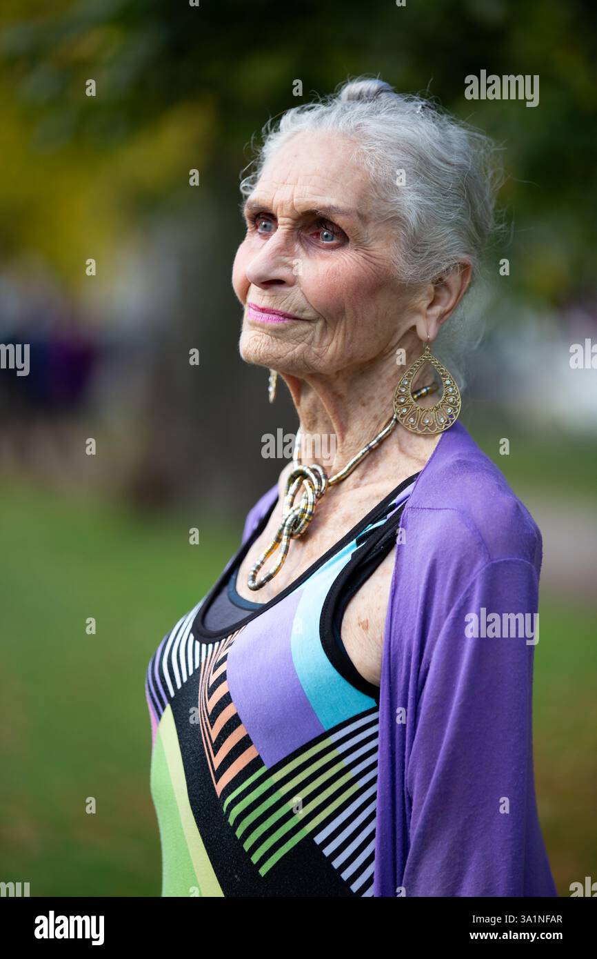 Daphne Selfe, Super Model and actress photographed at the Cheltenham ...