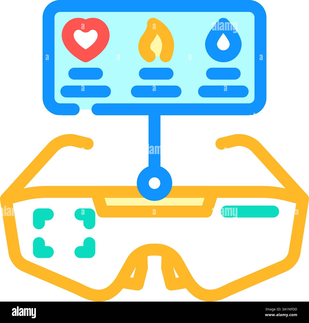 smart glasses workout insights fitness technology color icon vector ...