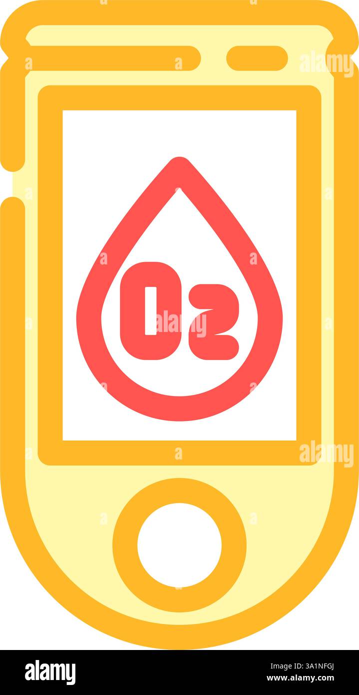 oxygen saturation display fitness technology color icon vector ...