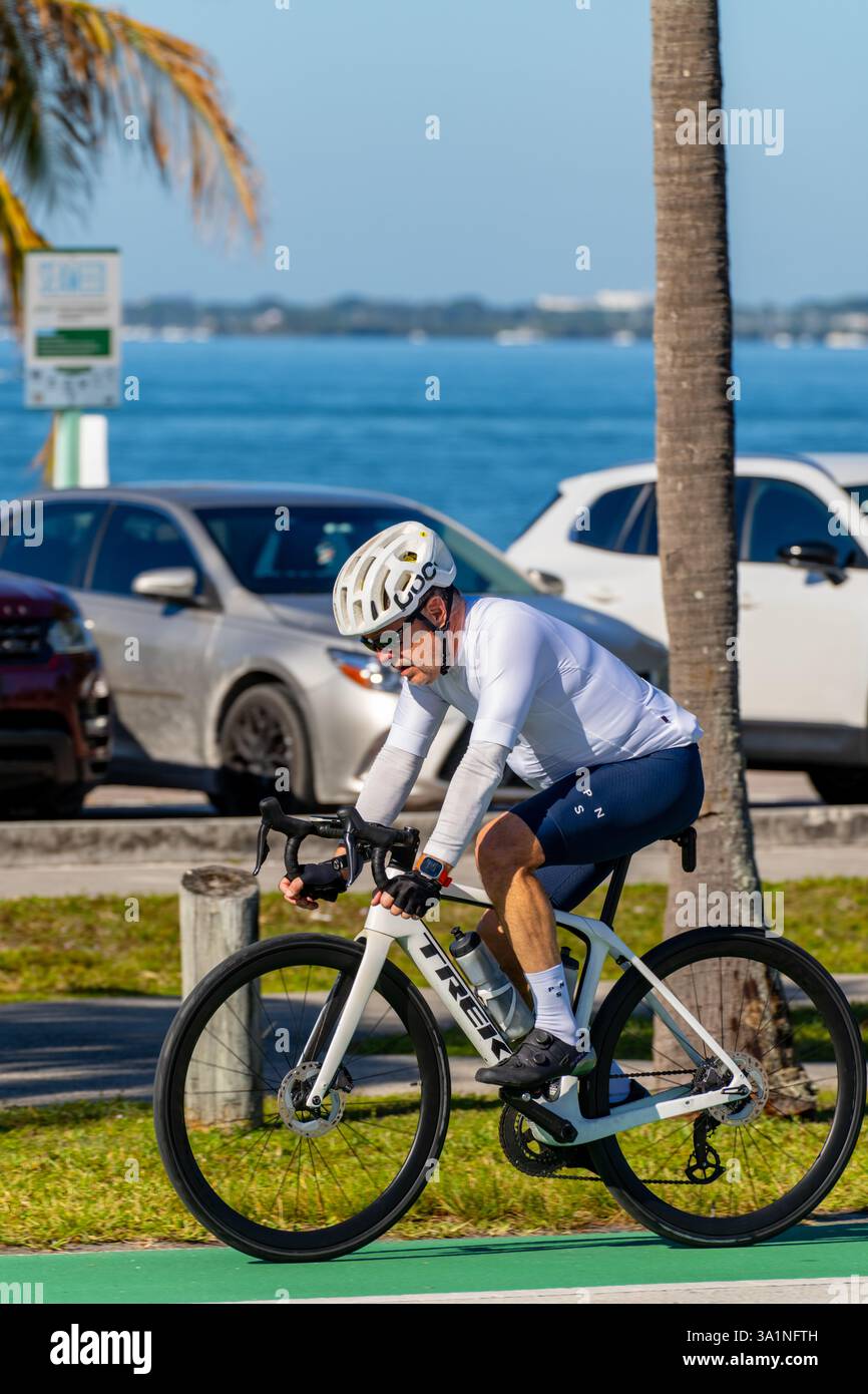 Key Biscayne Miami, FL, USA - March 8, 2025: Man riding a performance ...