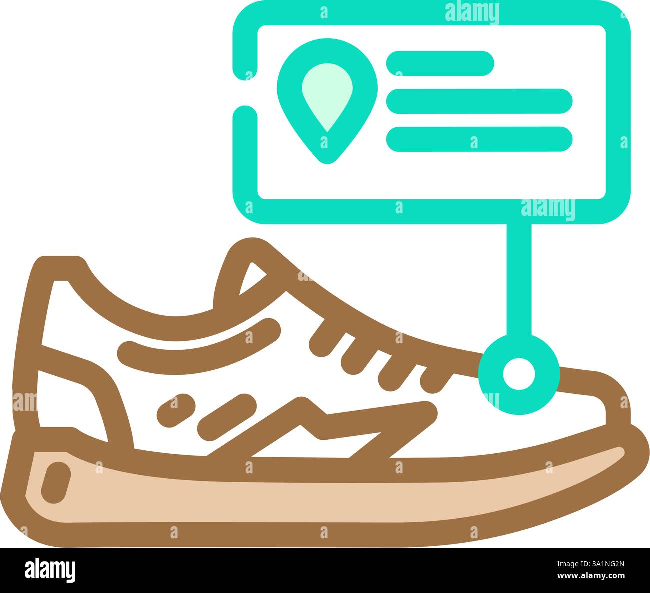 running shoe gps signal wearable fitness color icon vector illustration ...