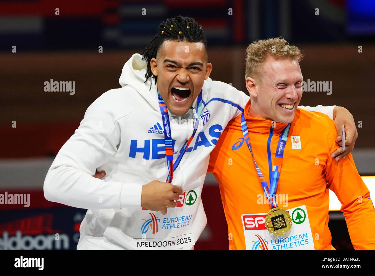 Gold medalists Netherlands' Menno Vloon, right, and Greece's Emmanouil ...