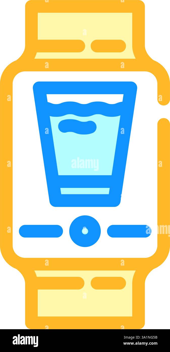 hydration reminder device wearable fitness color icon vector ...