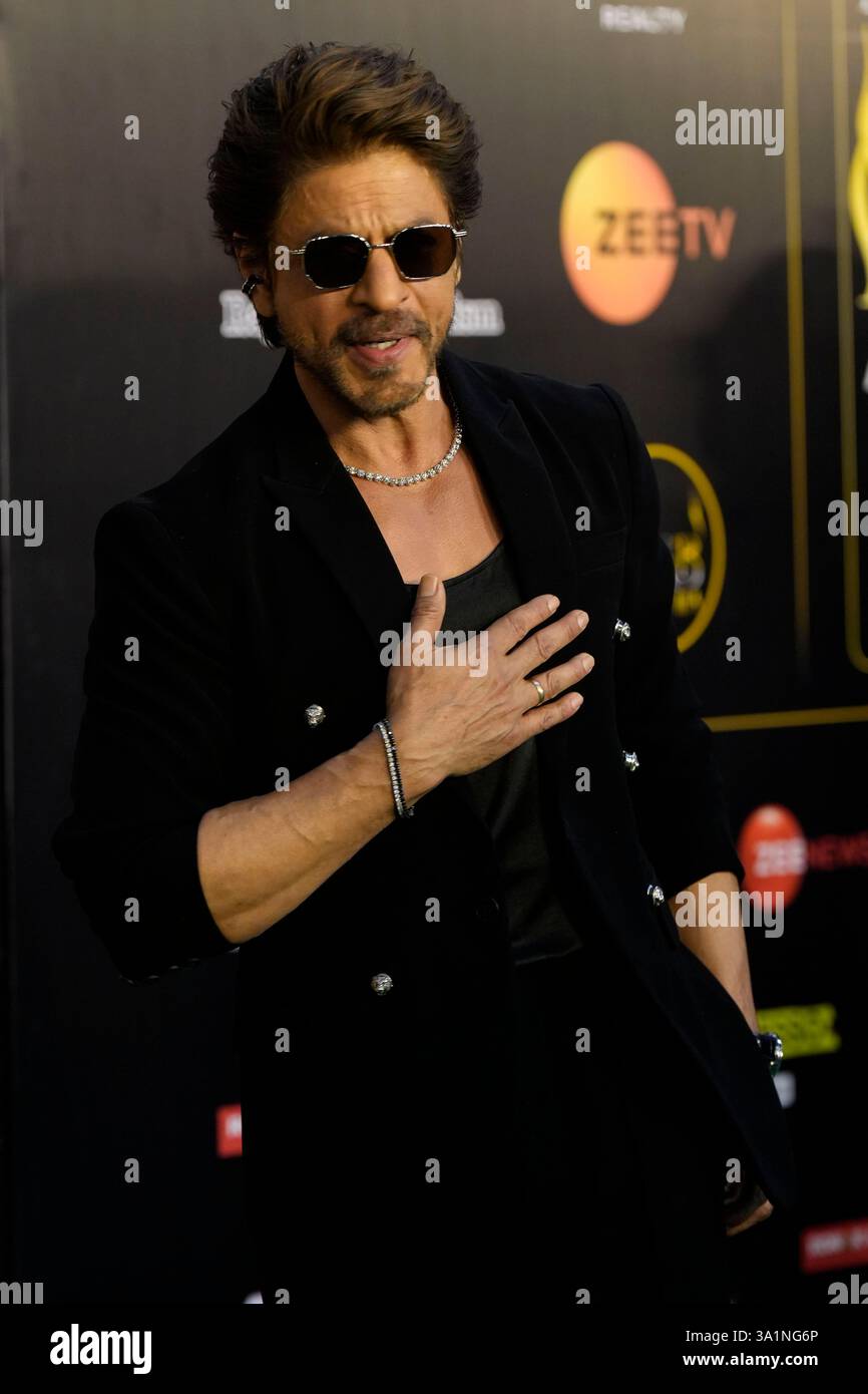 Indian Bollywood actor and film producer Shah Rukh Khan poses for a ...