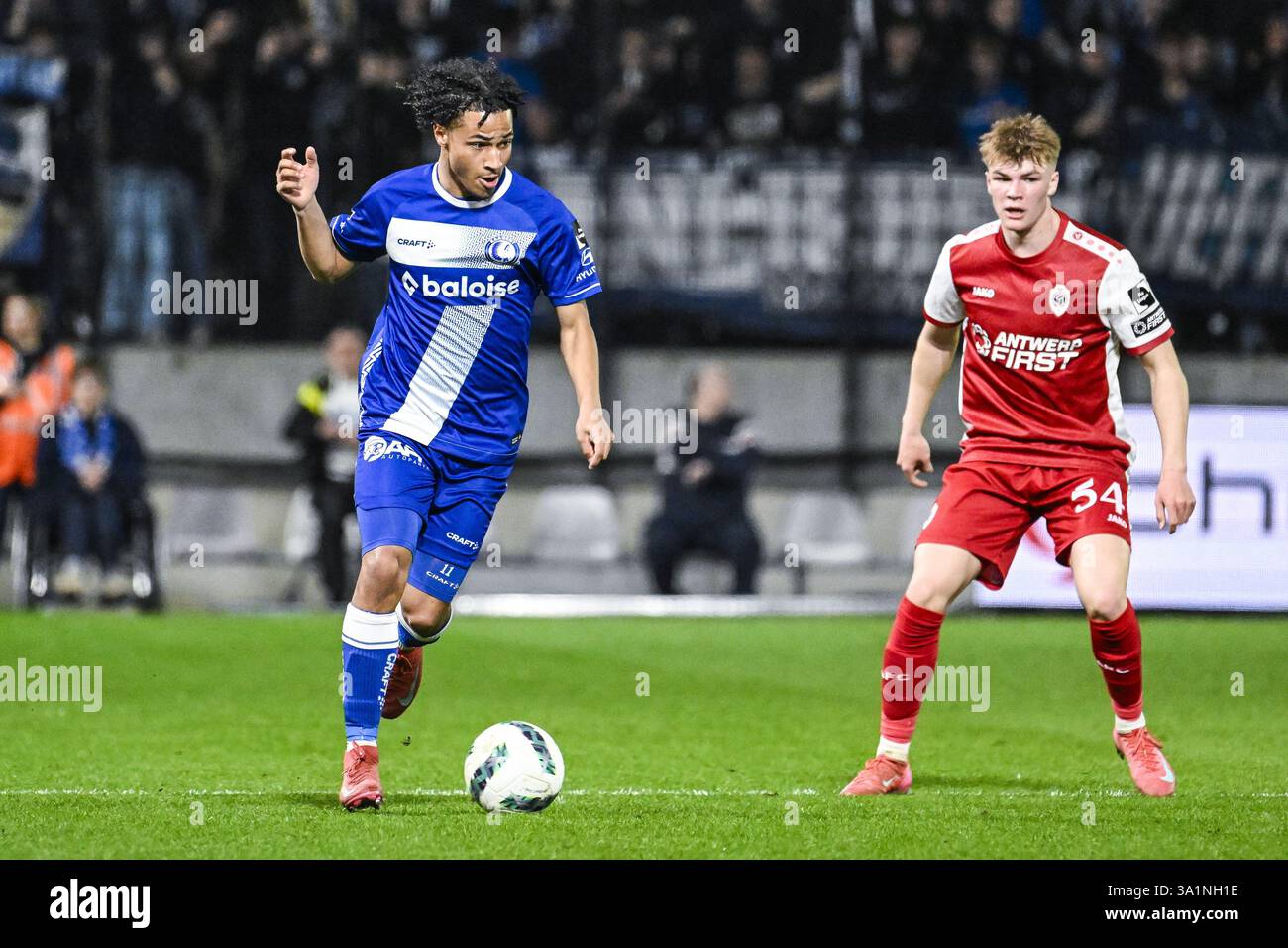 Antwerp, Belgium. 09th Mar, 2025. Gent's Momodou Lamin Sonko and ...