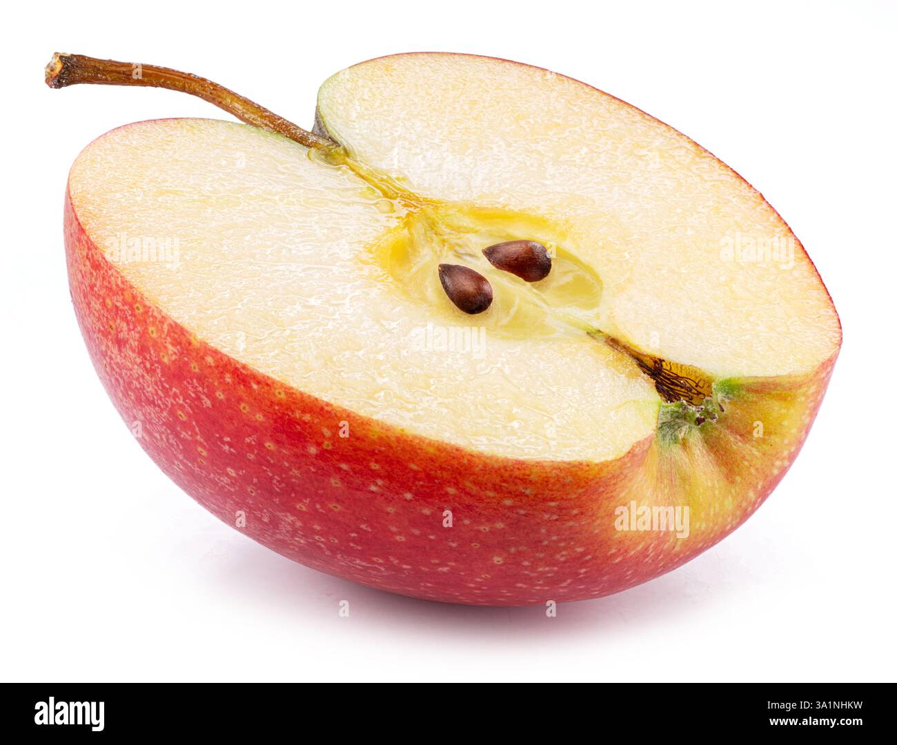 Red apple cross section isolated on white background Stock Photo - Alamy