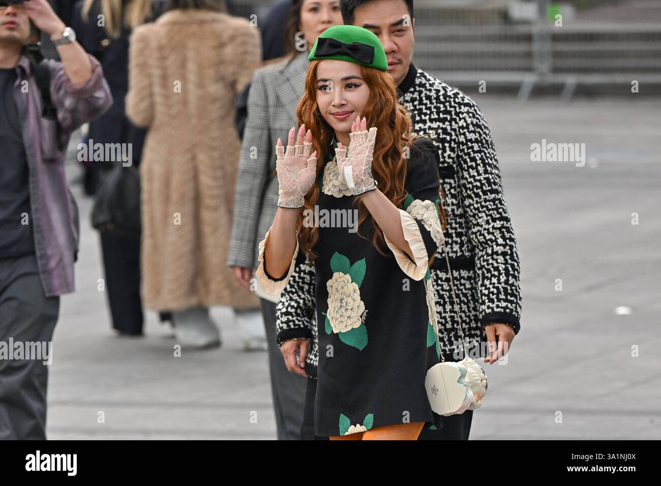 Paris, France. 09th Mar, 2025. Jolin Tsai arriving at Valentino show during Paris Fashion Week ...
