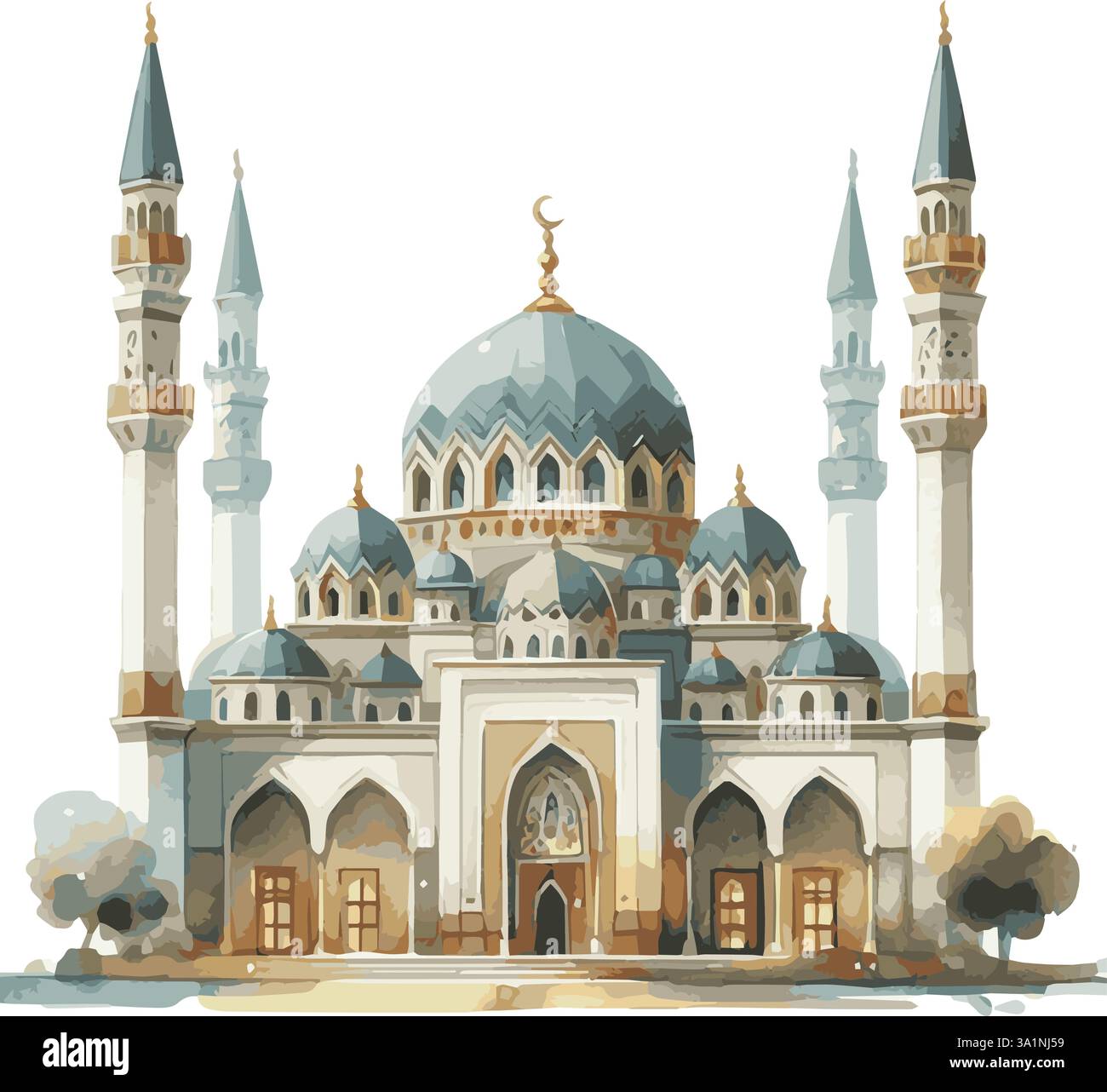 Vector illustrated mosque Stock Vector Image & Art - Alamy