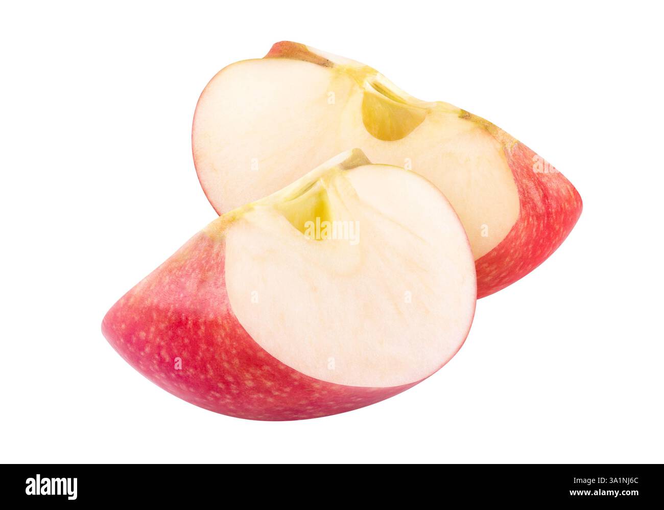 Two pieces of red apple isolated on white background Stock Photo - Alamy