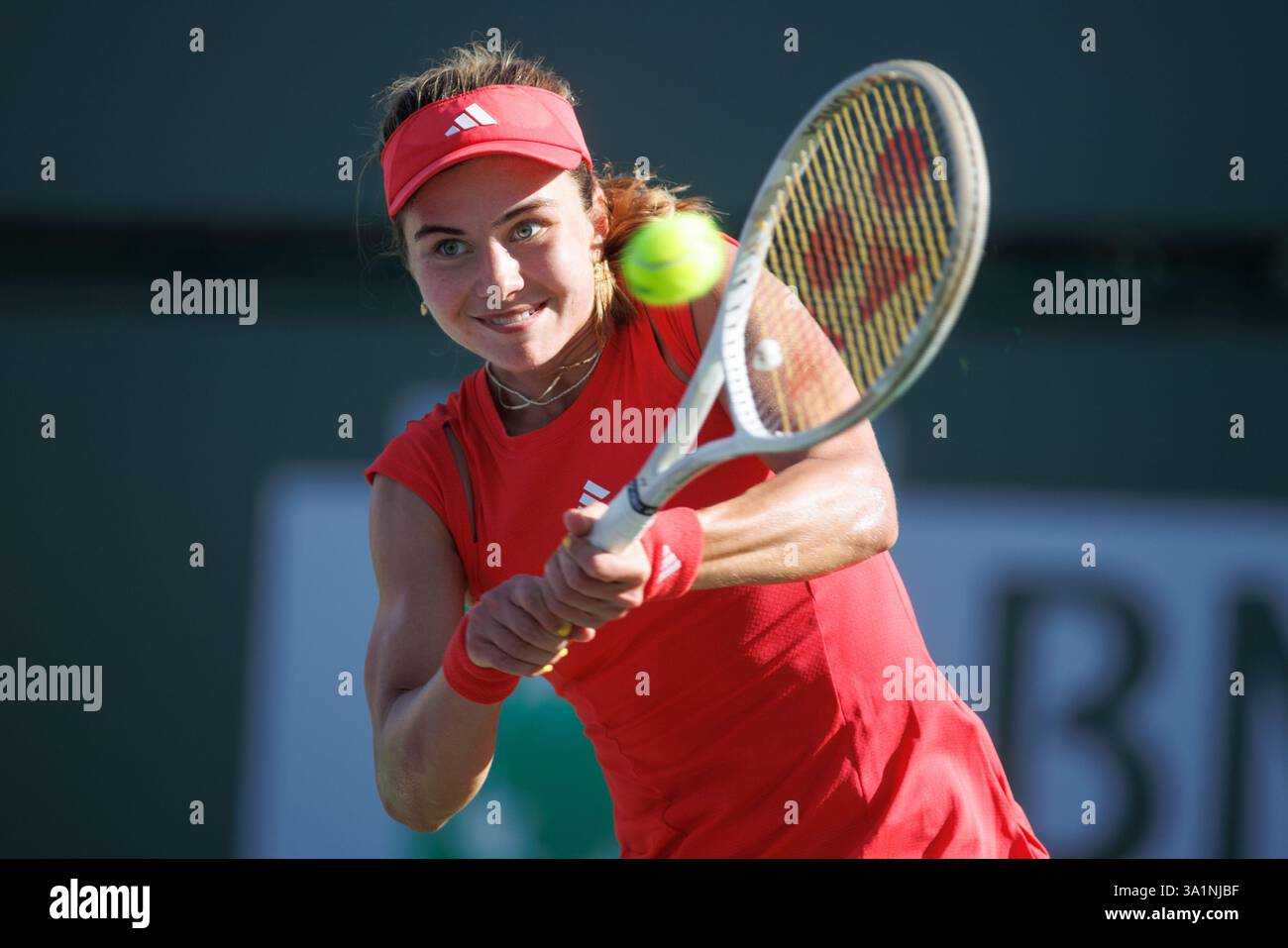March 8 2025 Iva Jovic Of The United States Hits A Shot Against Jasmine Paolini Of Italy In