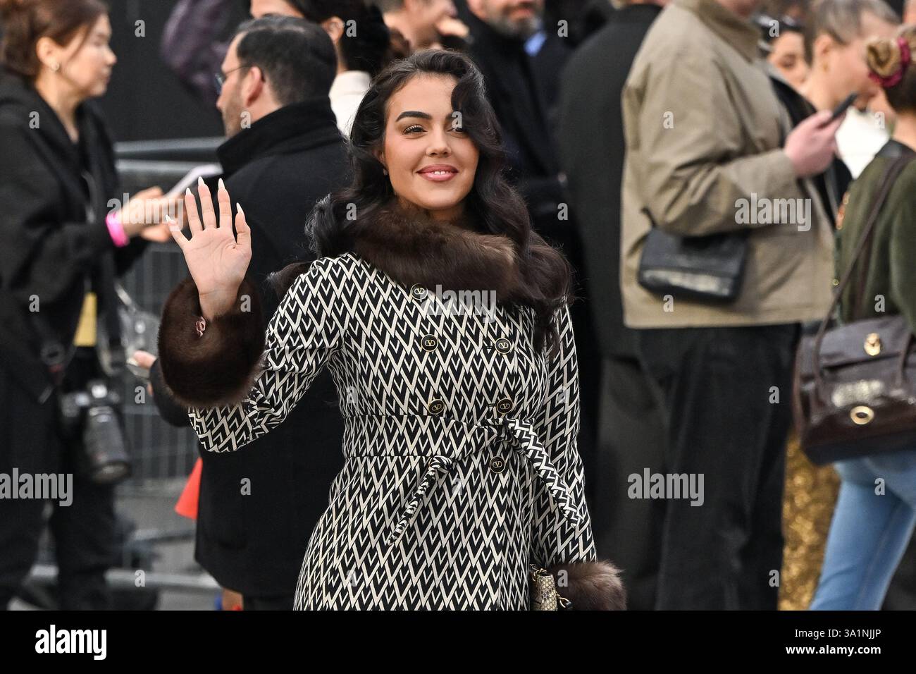 Georgina Rodriguez arriving at Valentino show during Paris Fashion Week ...