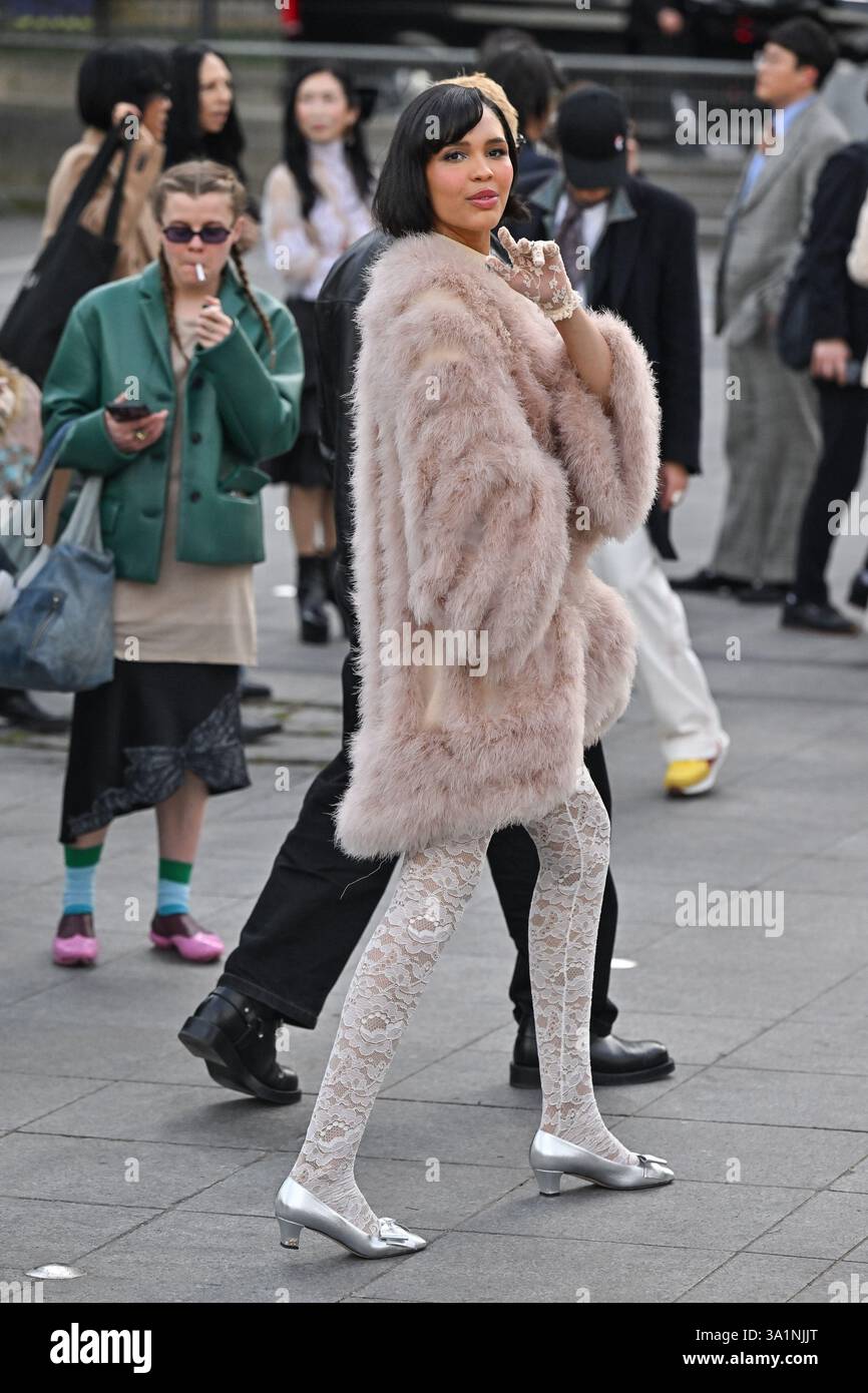 Nara Aziza Smith arriving at Valentino show during Paris Fashion Week ...