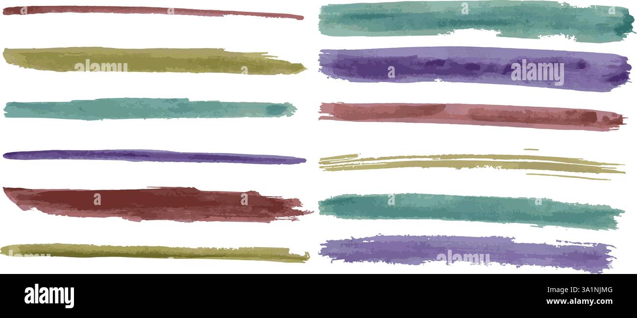 Vector collection of waterbrush strokes Stock Vector Image & Art - Alamy